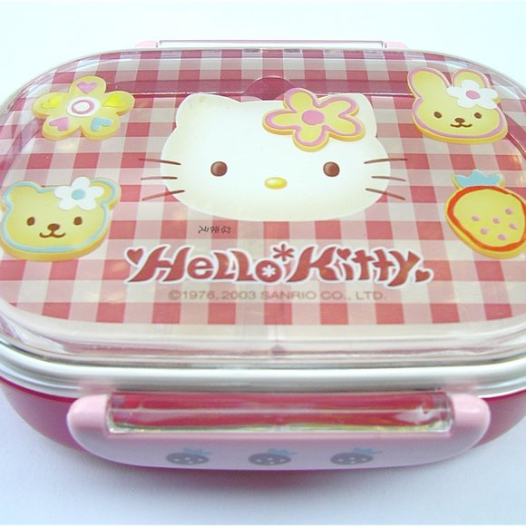Hello Kitty | Other | Hello Kitty Bento Lunch Box Red Plaid Checkered ...